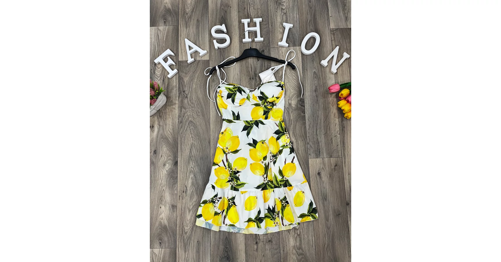 FERAYA citrom mintás ruha - EGYBERUHÁK,OVERÁLOK - Ruha webáruház- ErGoDivat