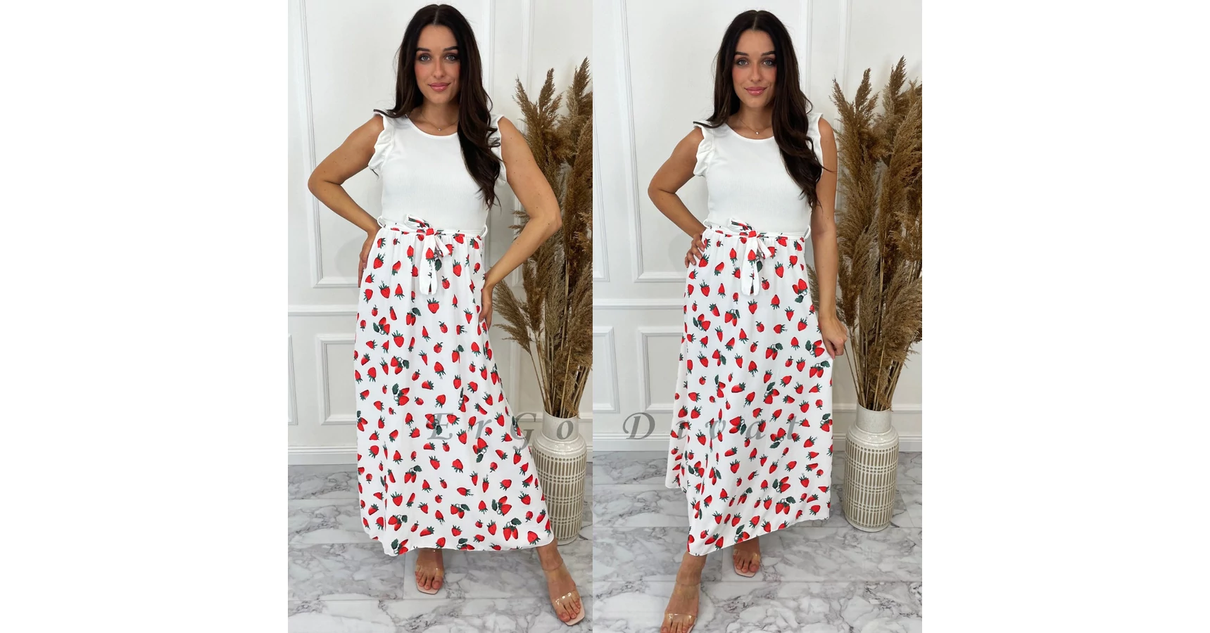 PERSILA eper mintás maxi ruha - EGYBERUHÁK,OVERÁLOK - Ruha webáruház ...